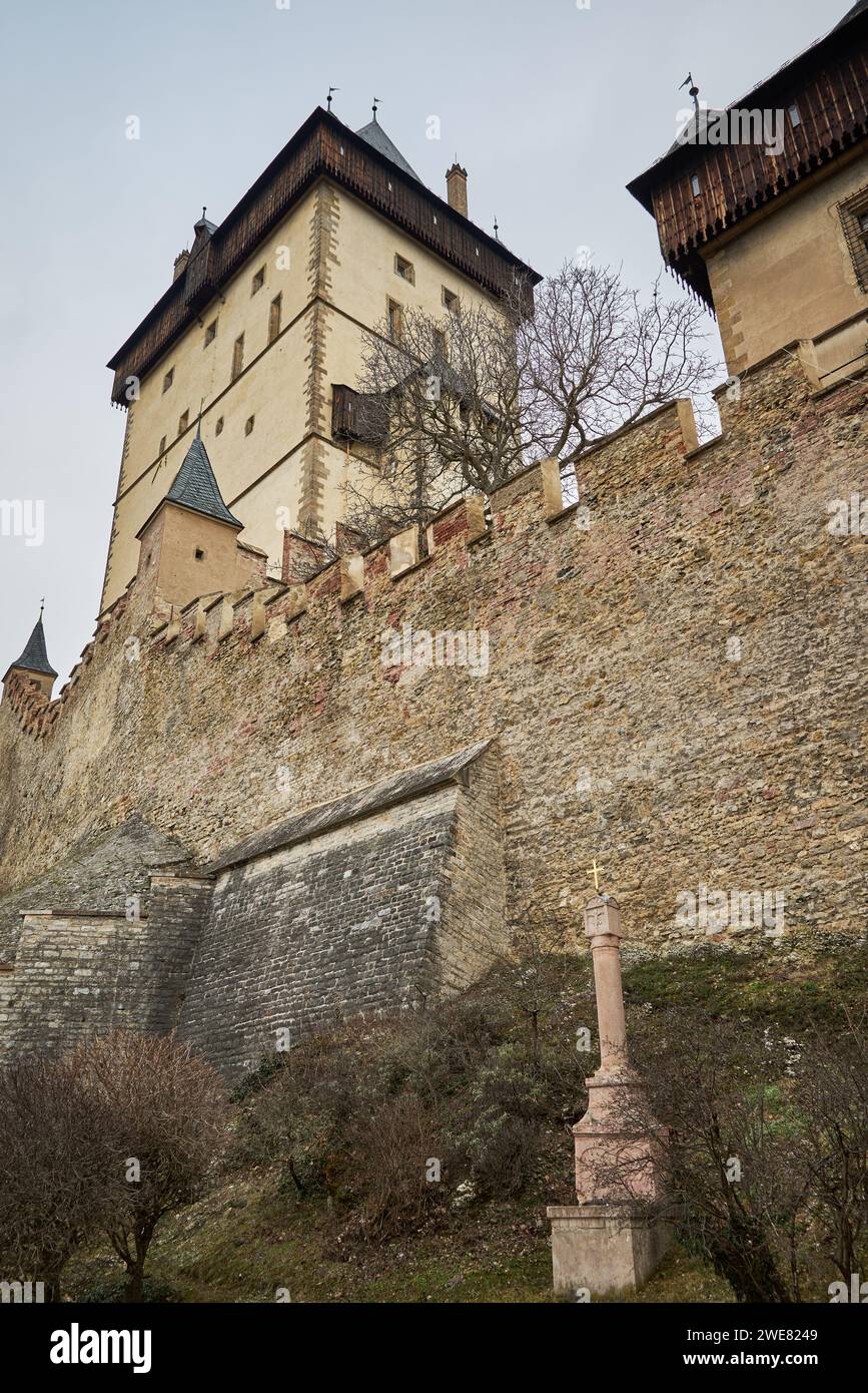 Karlstejn famous gothic Bohemian castle near Prague capital of Czech ...