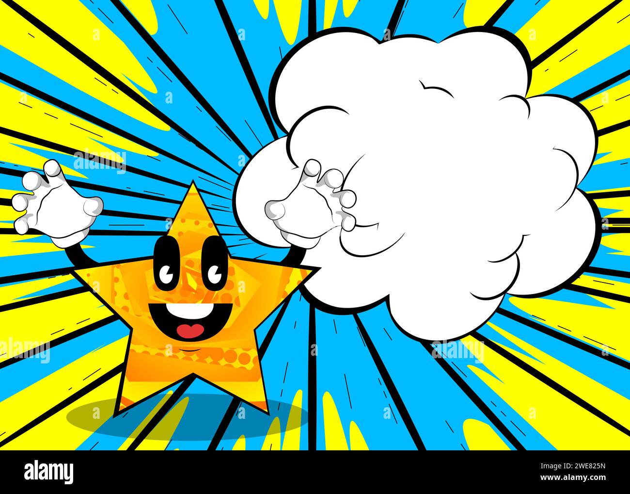 Star is trying to scare you. Funny and cute cartoon character, with ...