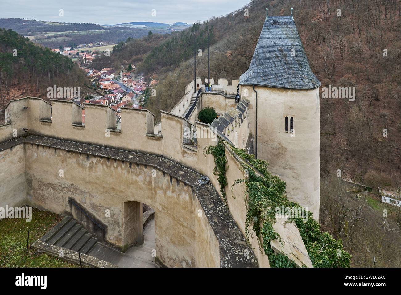 Karlstejn famous gothic Bohemian castle near Prague capital of Czech ...