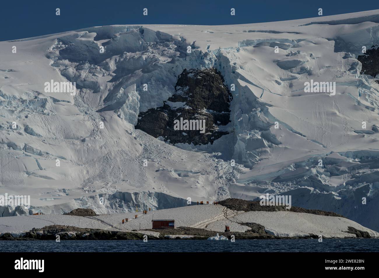 The glacial sceneray surrounding Mikkelsen Harbour, Antarctica Stock ...