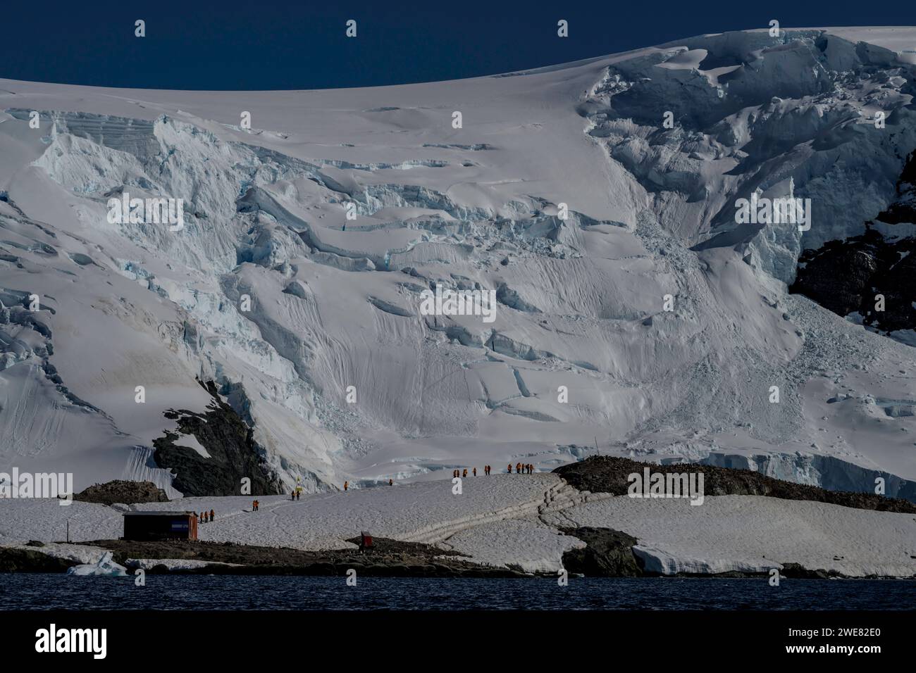 The glacial sceneray surrounding Mikkelsen Harbour, Antarctica Stock ...