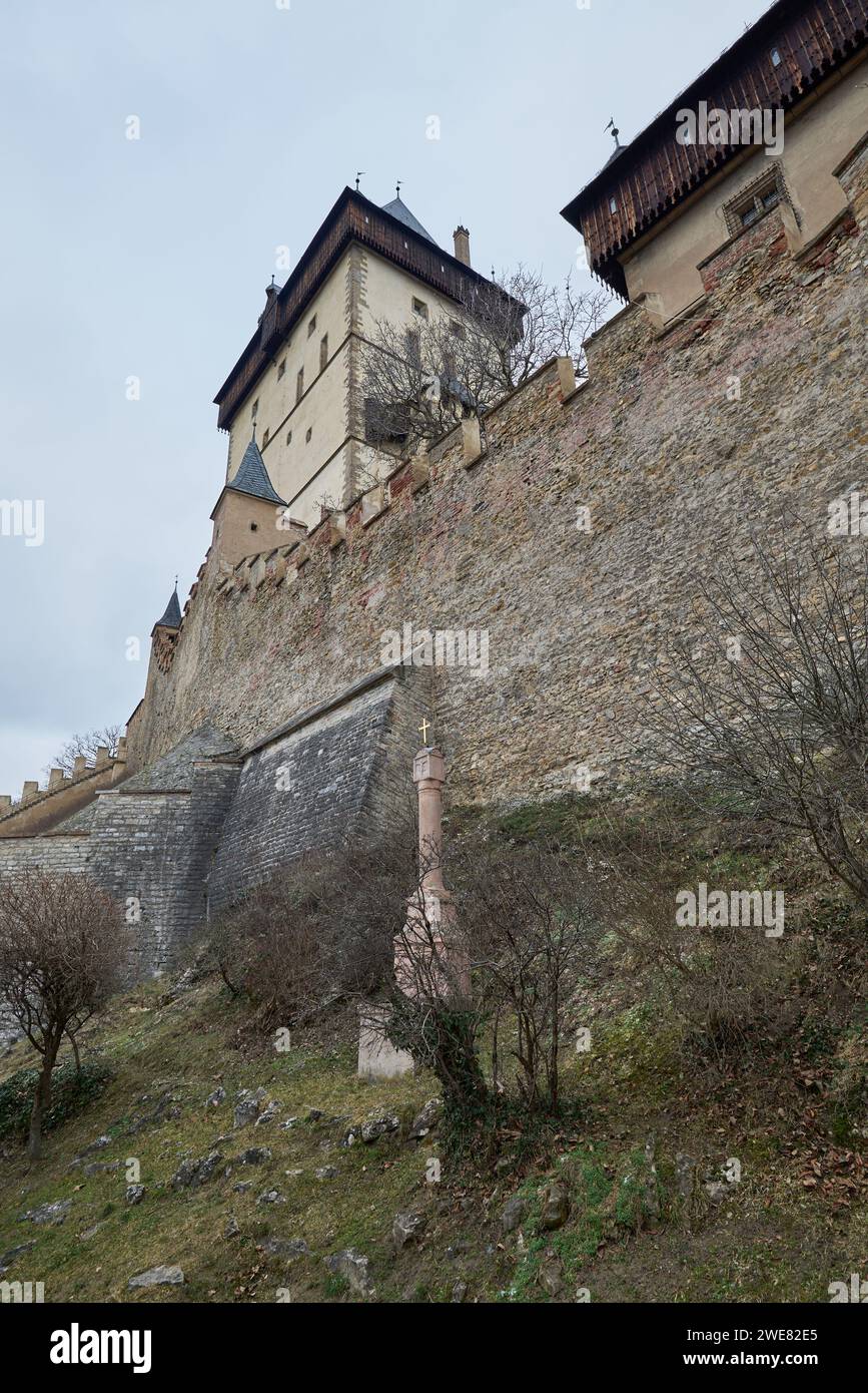 Karlstejn famous gothic Bohemian castle near Prague capital of Czech ...