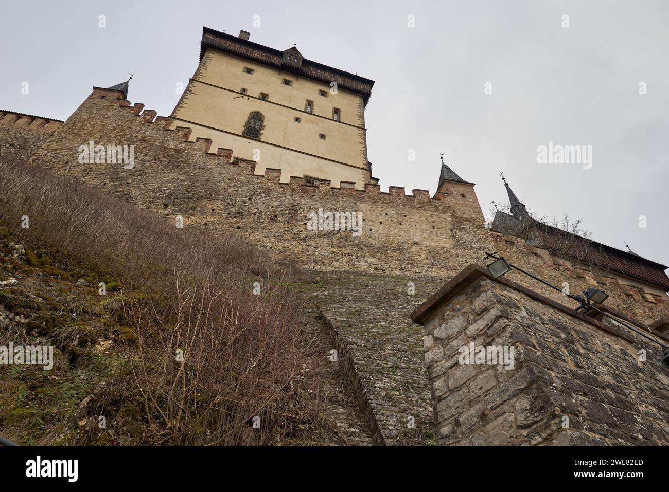 Karlstejn famous gothic Bohemian castle near Prague capital of Czech ...
