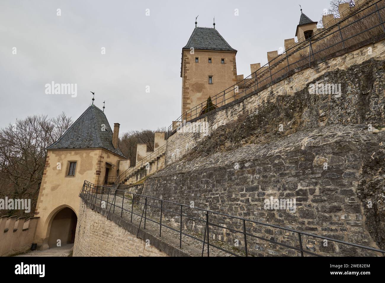Karlstejn famous gothic Bohemian castle near Prague capital of Czech ...