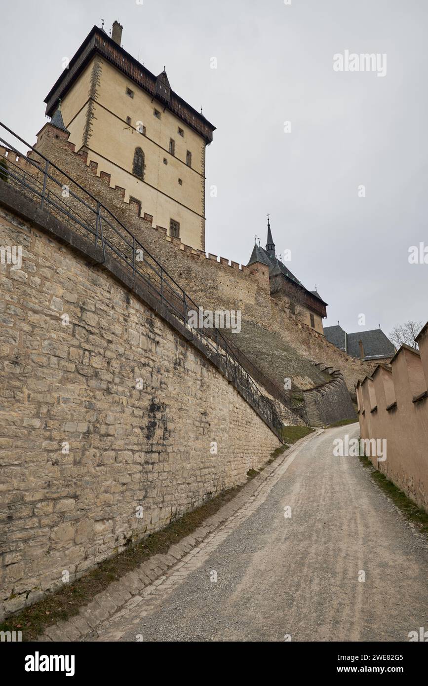 Karlstejn famous gothic Bohemian castle near Prague capital of Czech ...