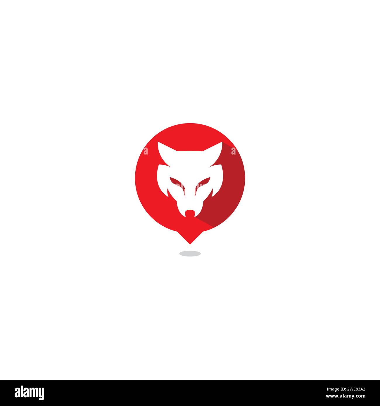 Tiger Pin Logo With Red Color. Fox Icon Logo Stock Vector Image & Art ...