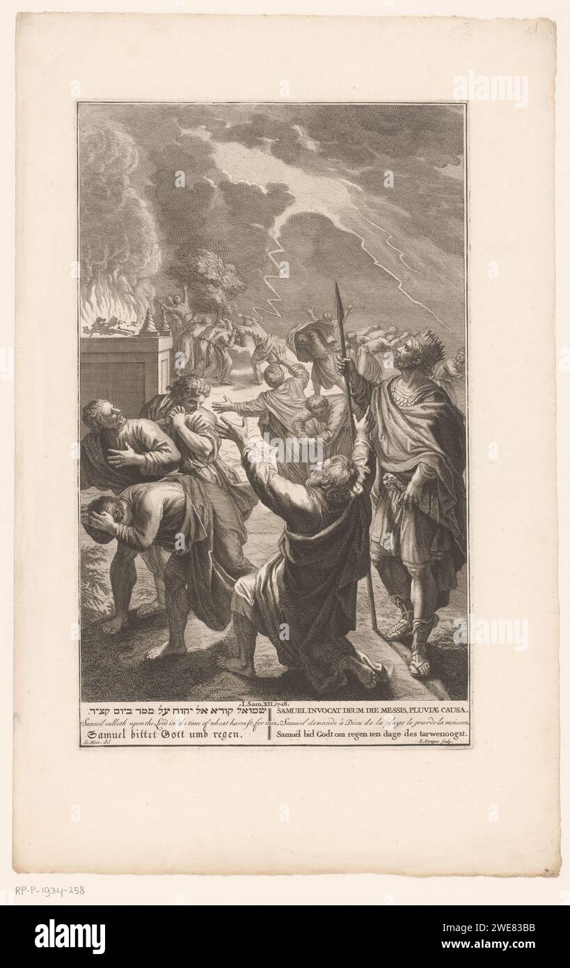 Samuel prays God for Rain, Louis Surugue, After Gerard Hoet (I), 1691 ...