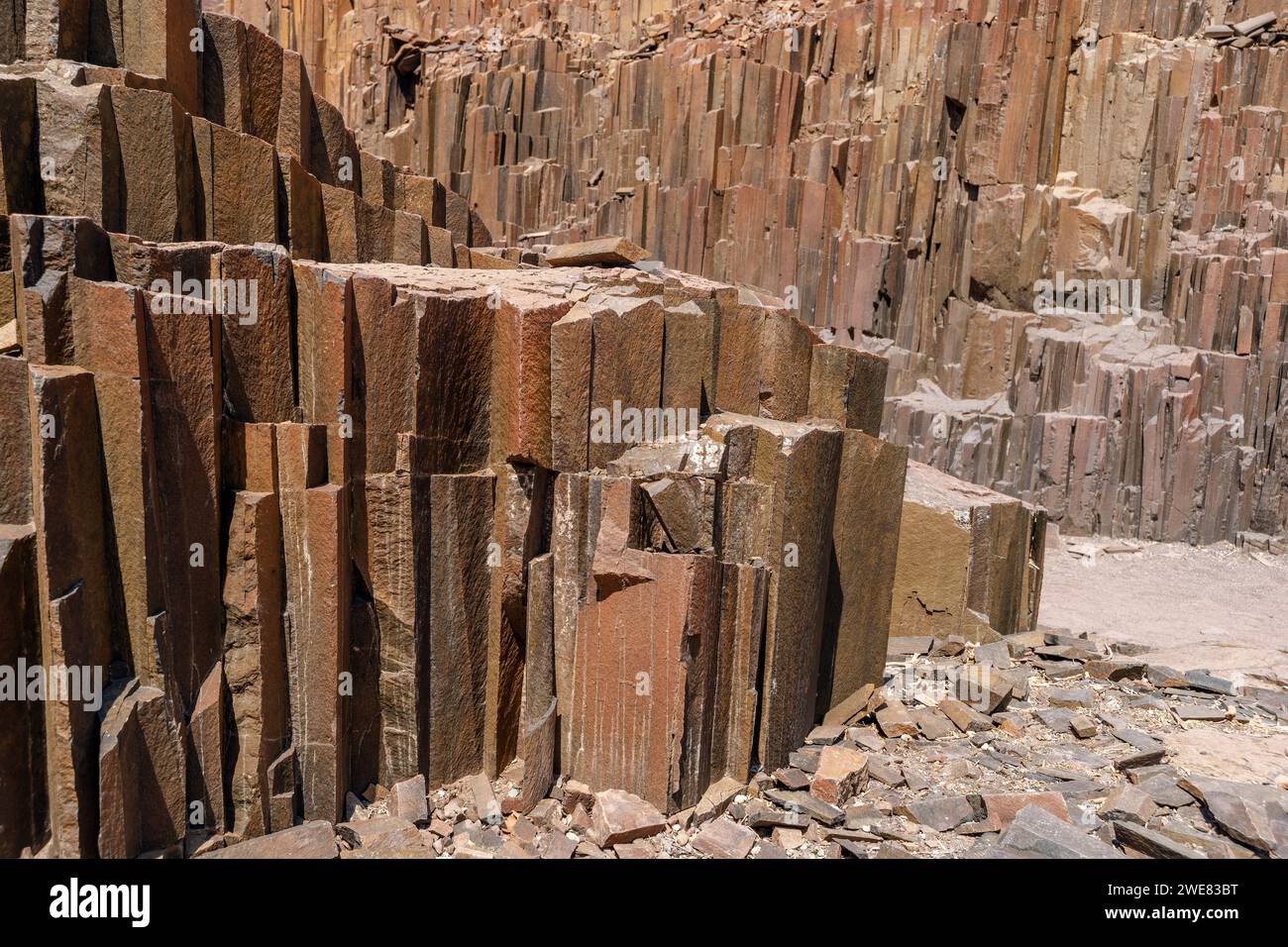 scenic landscape of organ pipes slate rocks in Namibia Stock Photo - Alamy