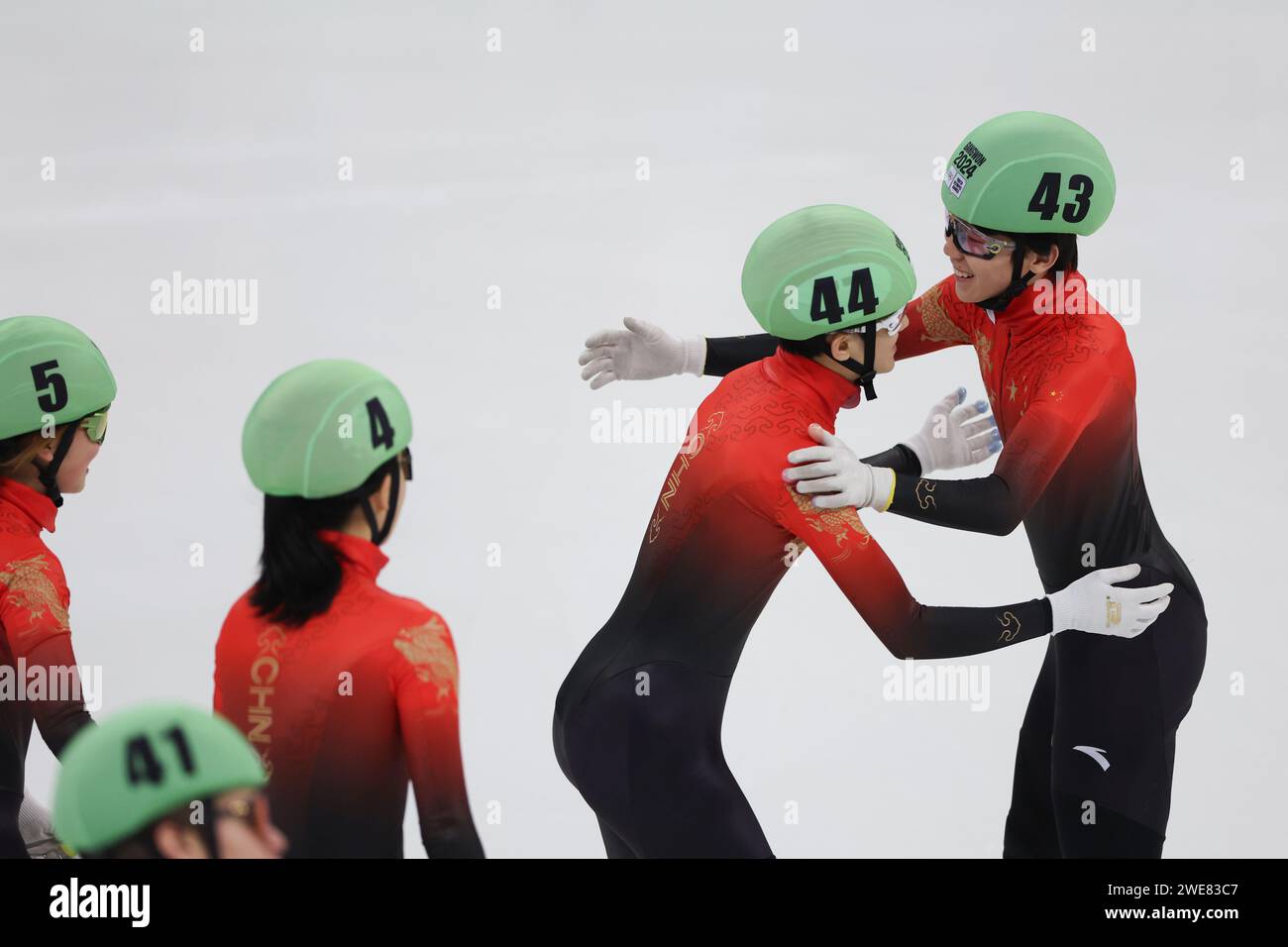 Gangneung, South Korea. 24th Jan, 2024. Zhang Bohao, Zhang Xinzhe, Li ...