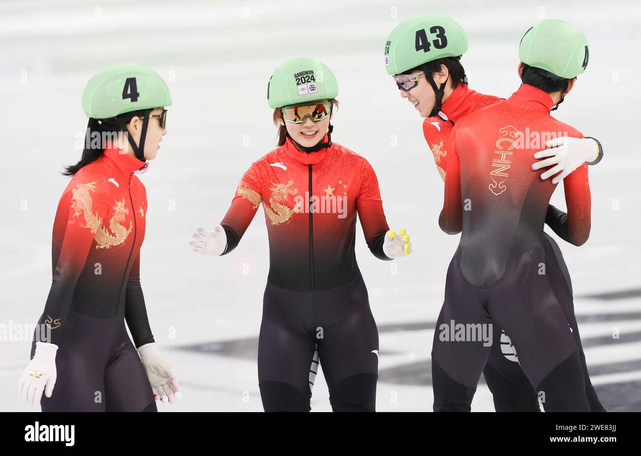Gangneung, South Korea. 24th Jan, 2024. Li Jinzi, Yang Jingru, Zhang ...