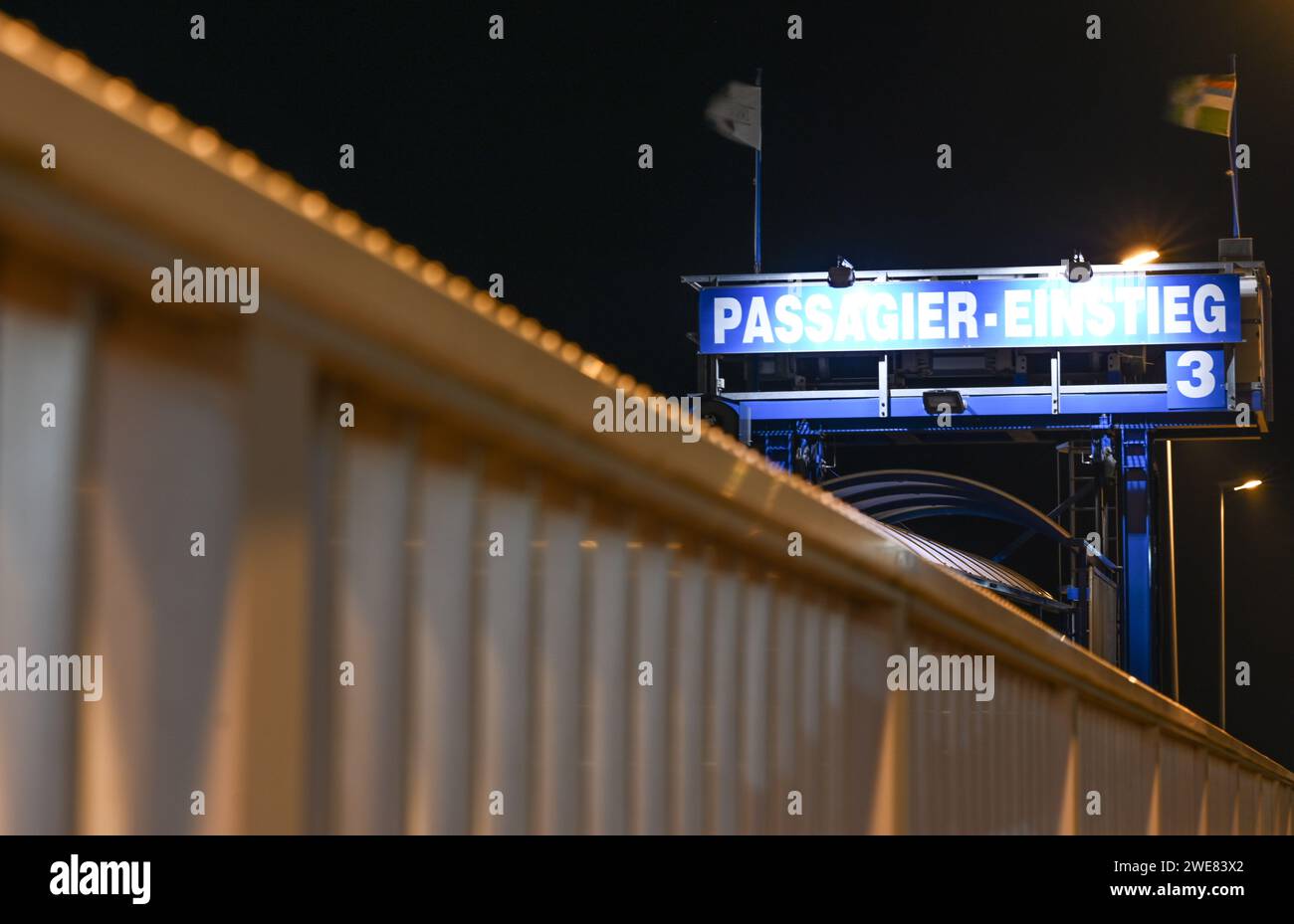 Emden, Germany. 24th Jan, 2024. Passenger boarding 3 to the AG Ems ...