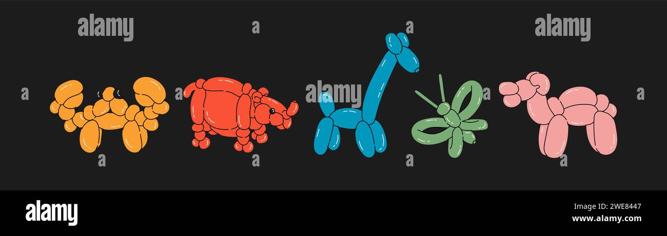 Set of balloon animals Stock Vector Image & Art - Alamy