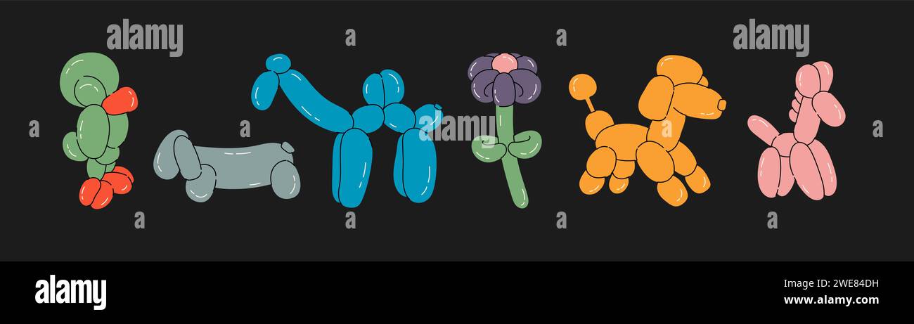 Simple balloon animals isolated party hi-res stock photography and ...