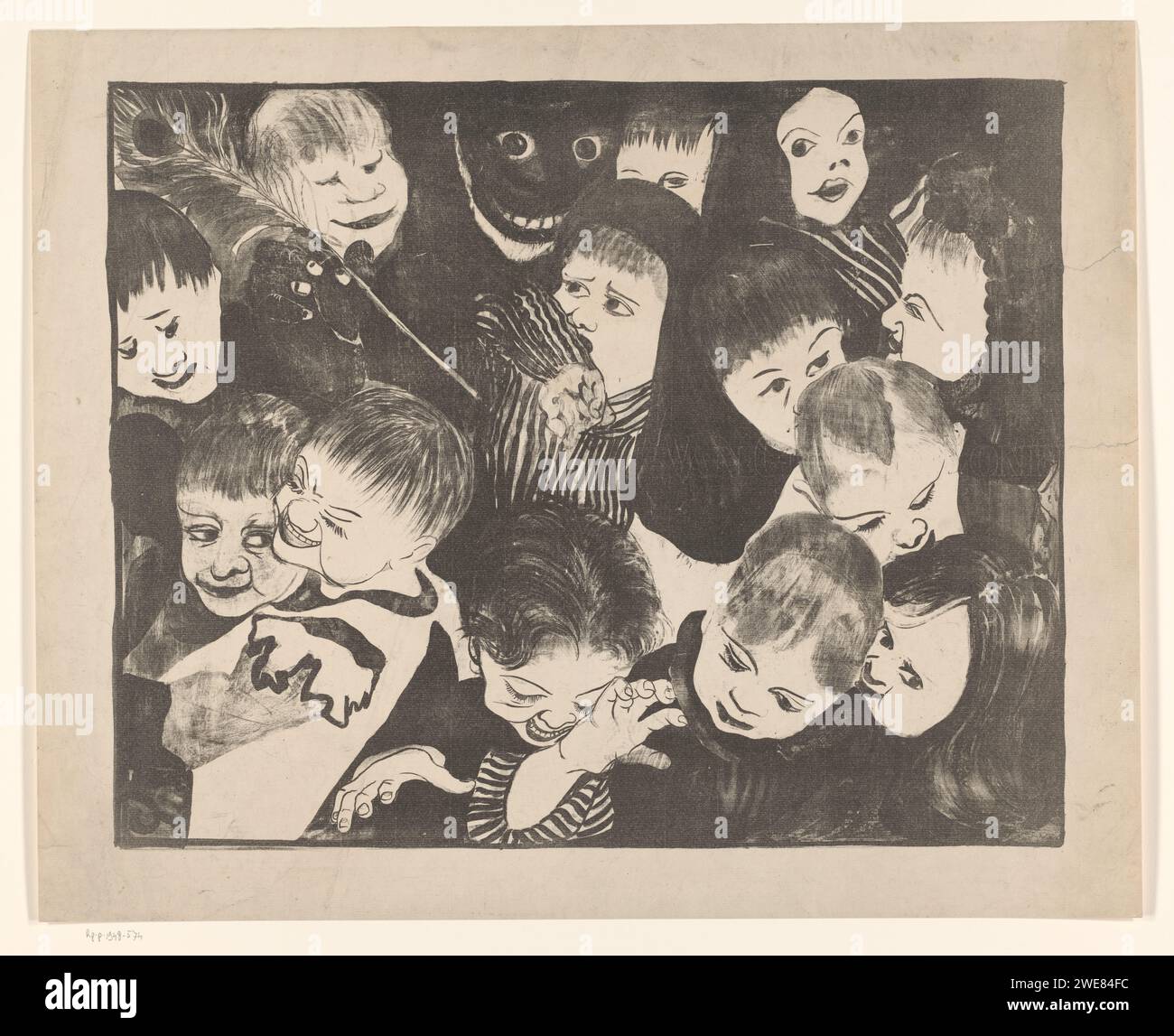 Group Children, Abraham de Miranda, 1898 - 1946 print At the top left a ...