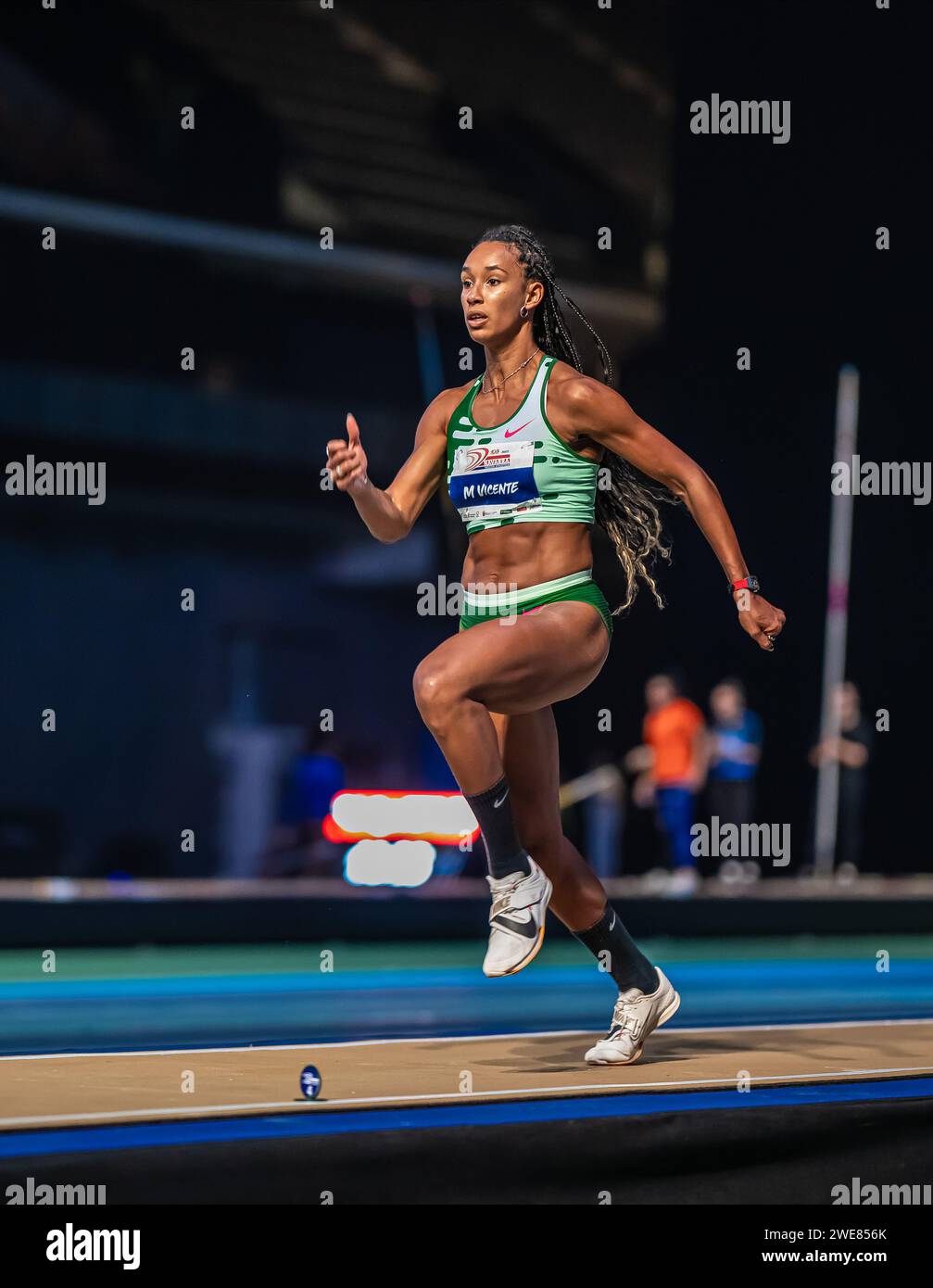 Maria Vicente participating in the 2023 Navarre Indoor Athletics Stock ...