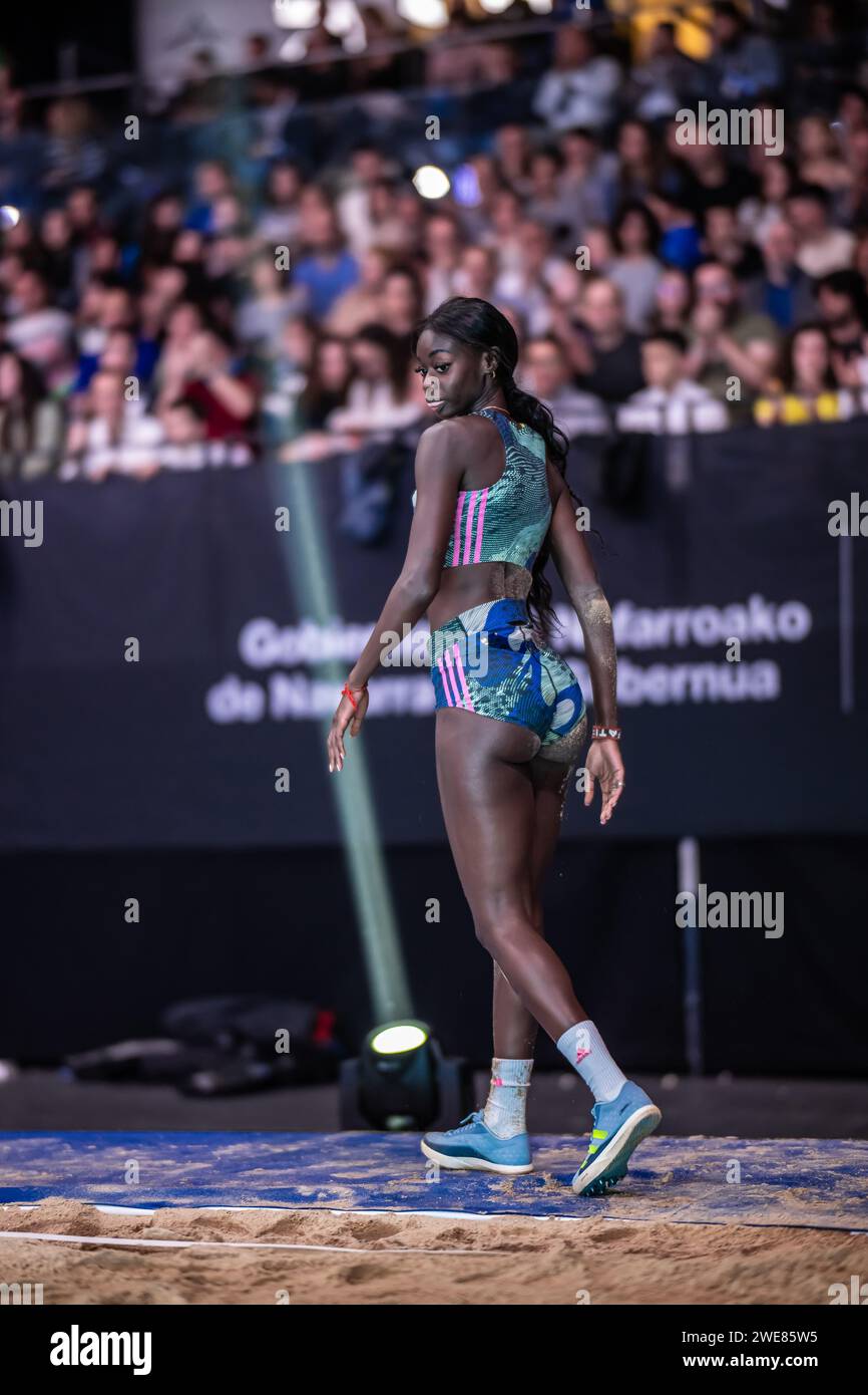 Fatima Diame participating in the 2023 Navarre Indoor Athletics Stock ...