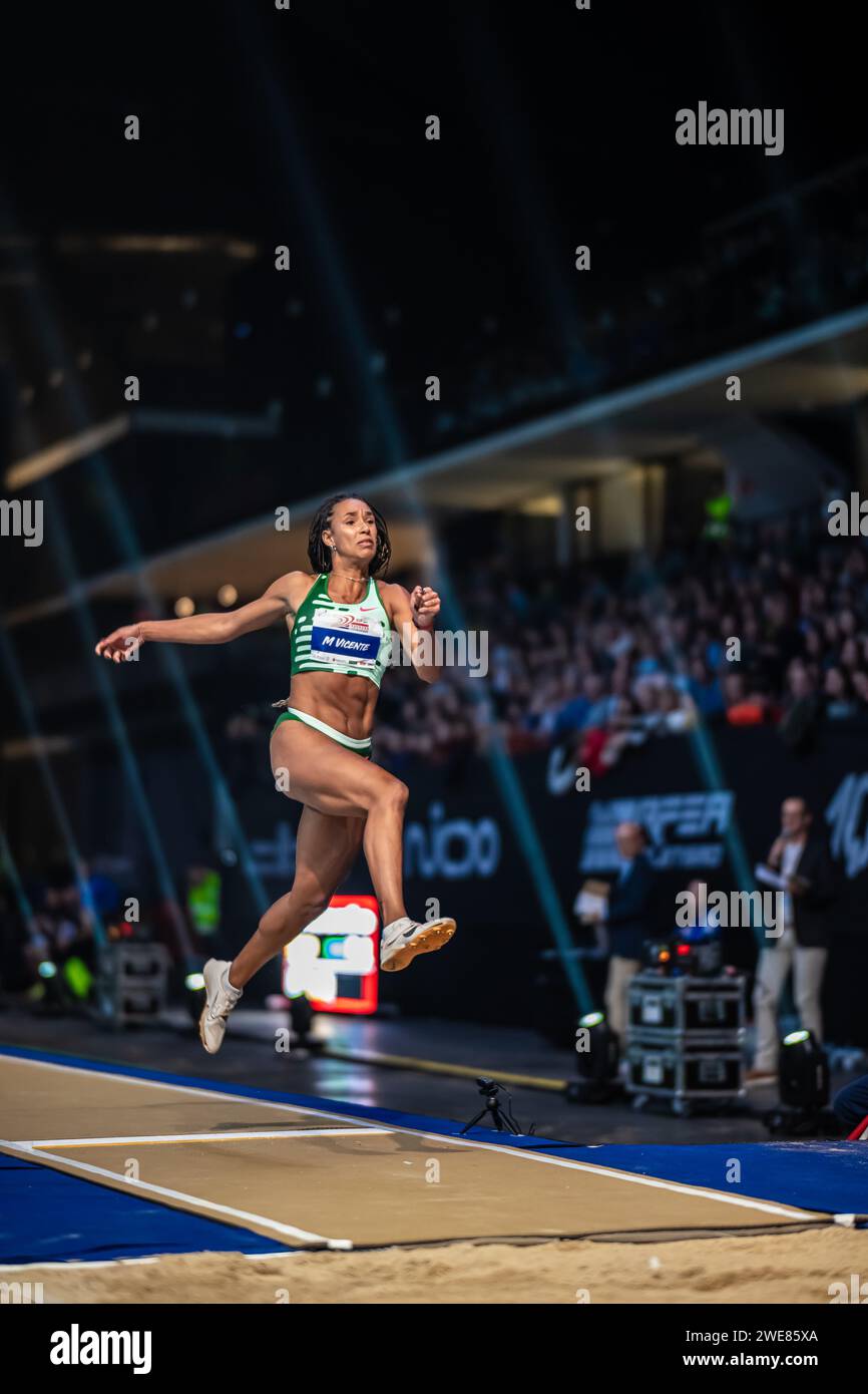 Maria Vicente participating in the 2023 Navarre Indoor Athletics Stock ...