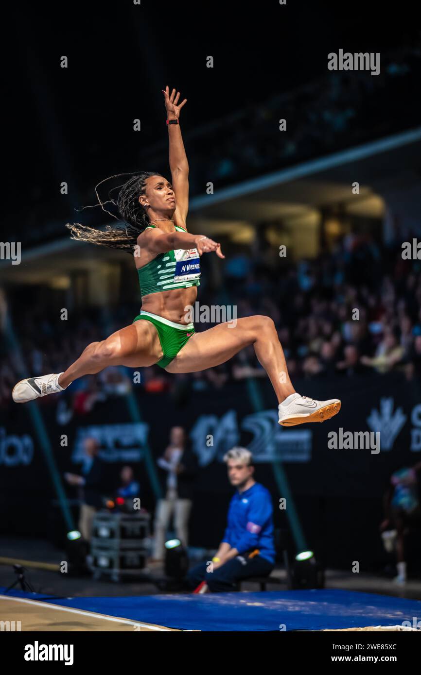 Maria Vicente participating in the 2023 Navarre Indoor Athletics Stock ...