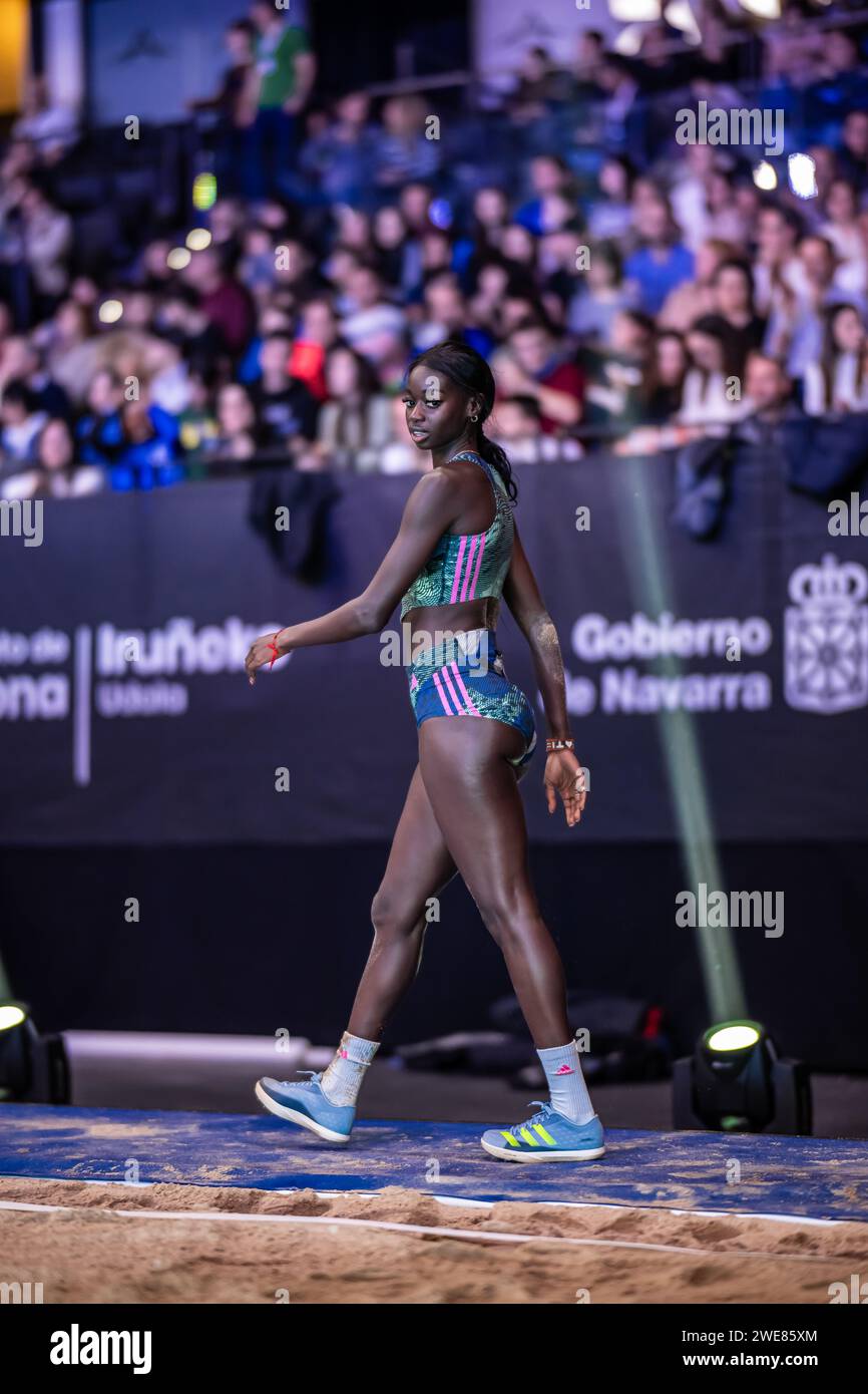 Fatima Diame participating in the 2023 Navarre Indoor Athletics Stock ...