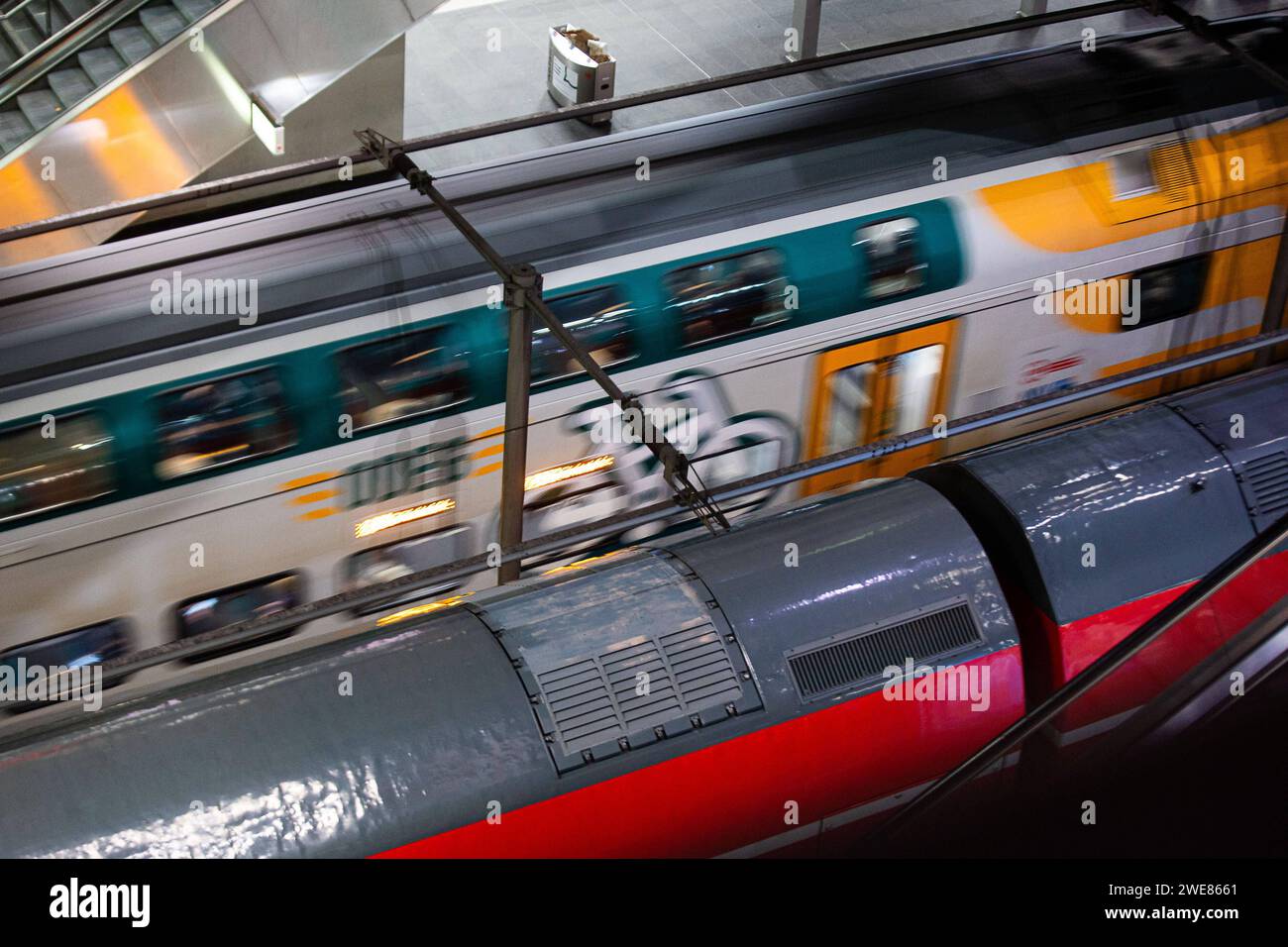 Der Hauptbahnhof Berlin während eines Streik der GDL am 23. Januar 2024 ...