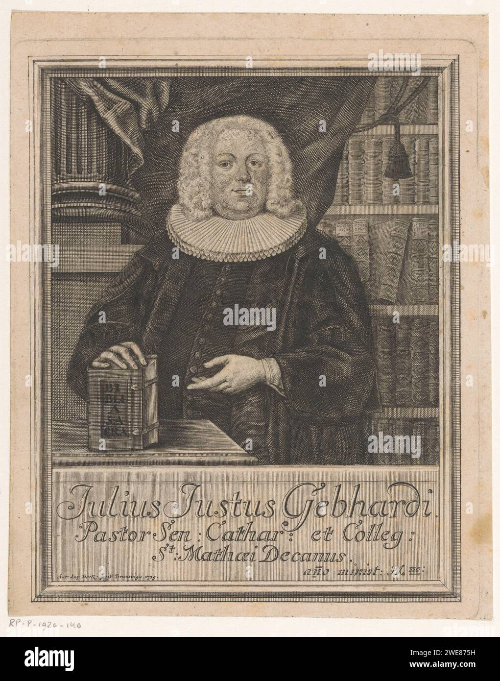 Portret van Julius Justus Gebhardi, Anton August Beck, 1739 print ...