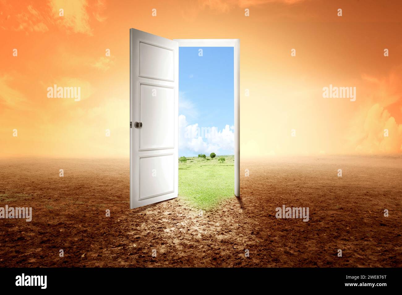 The wooden door opened for a better climate environment. The transition ...
