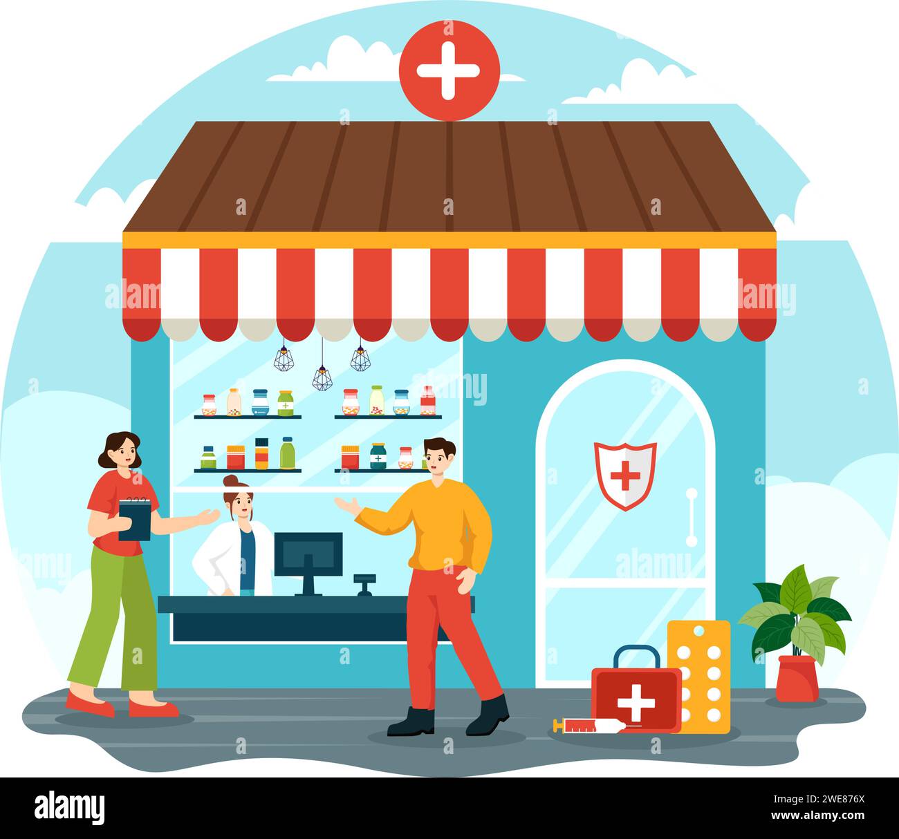 Healthcare shop Stock Vector Images - Alamy