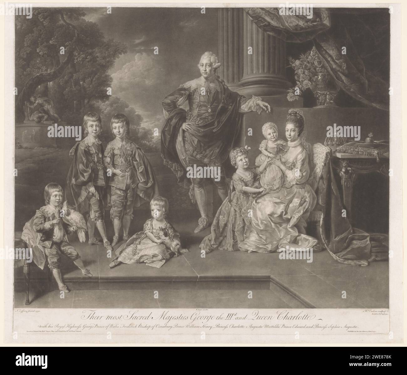 Portrait of George III, King of the United Kingdom, and his family ...
