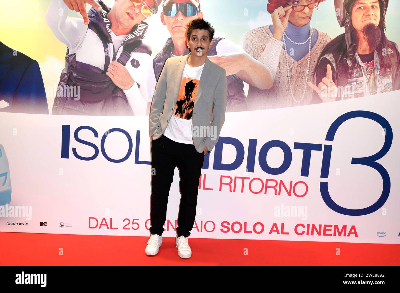 Fabrizio Biggio attends at premiere of I soliti idioti 3 movie at ...