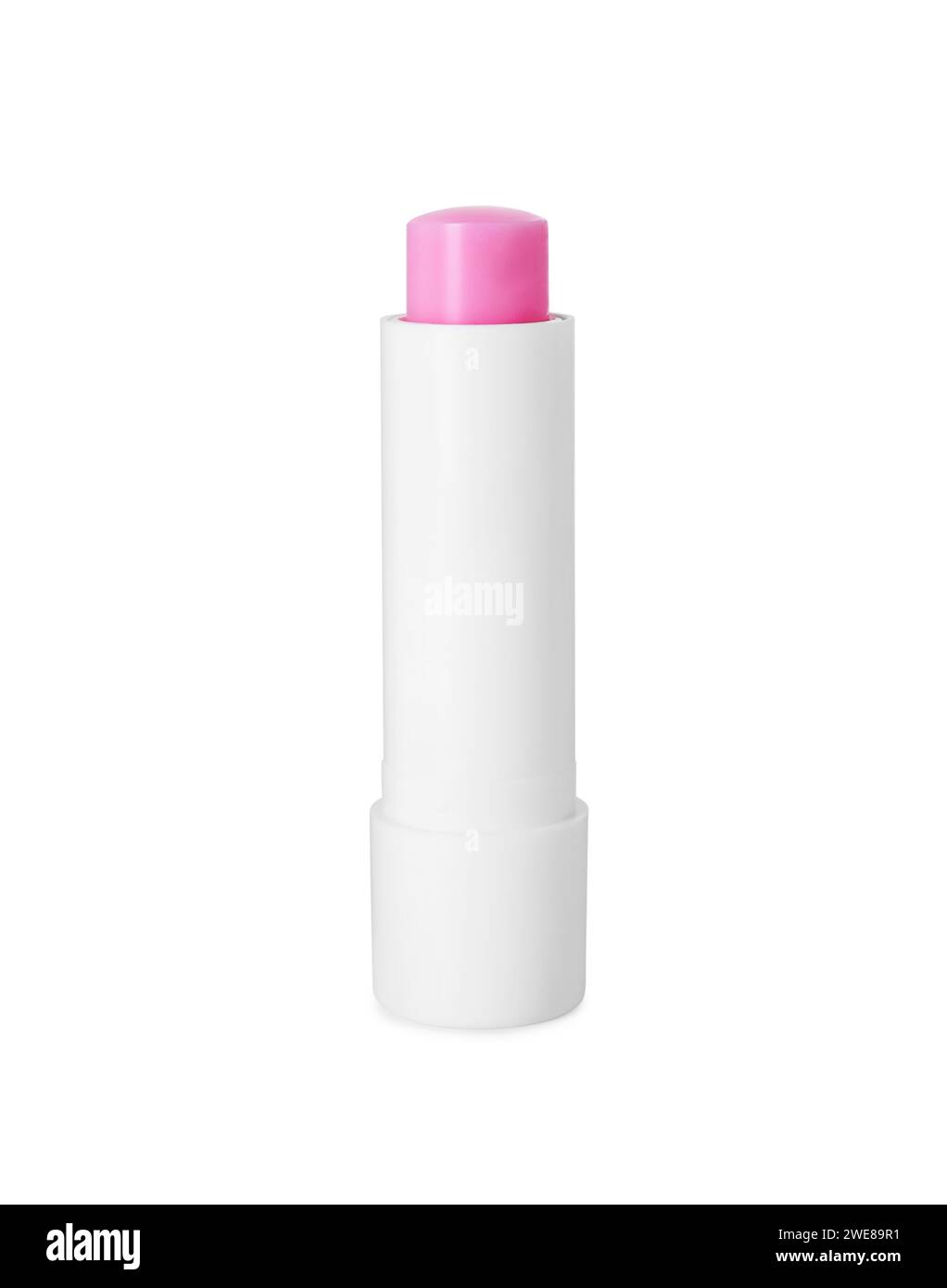 One lip balm isolated on white. Cosmetic product Stock Photo - Alamy