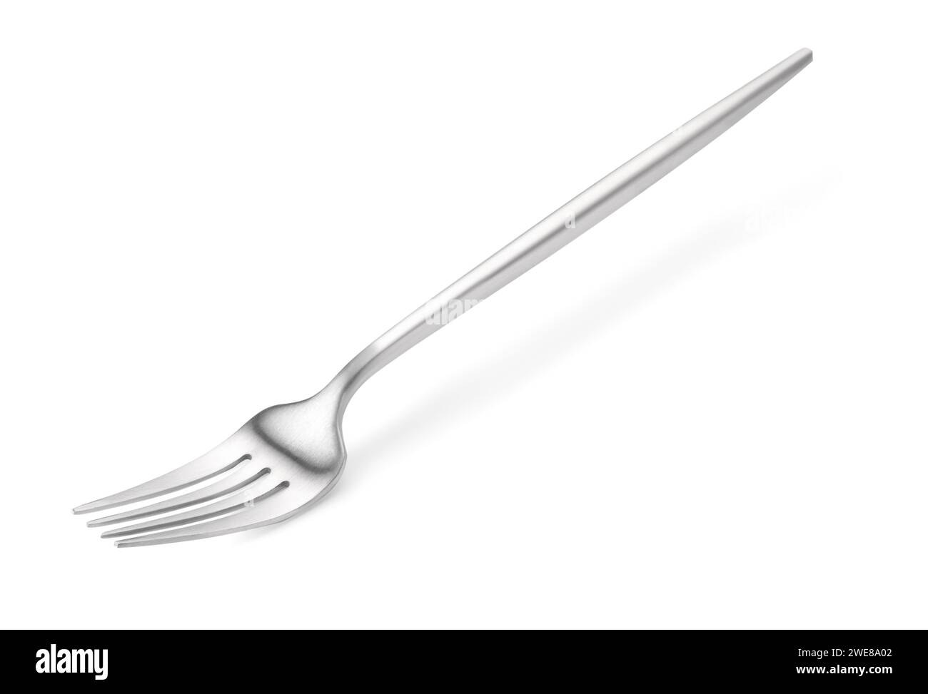 One shiny silver fork isolated on white Stock Photo - Alamy