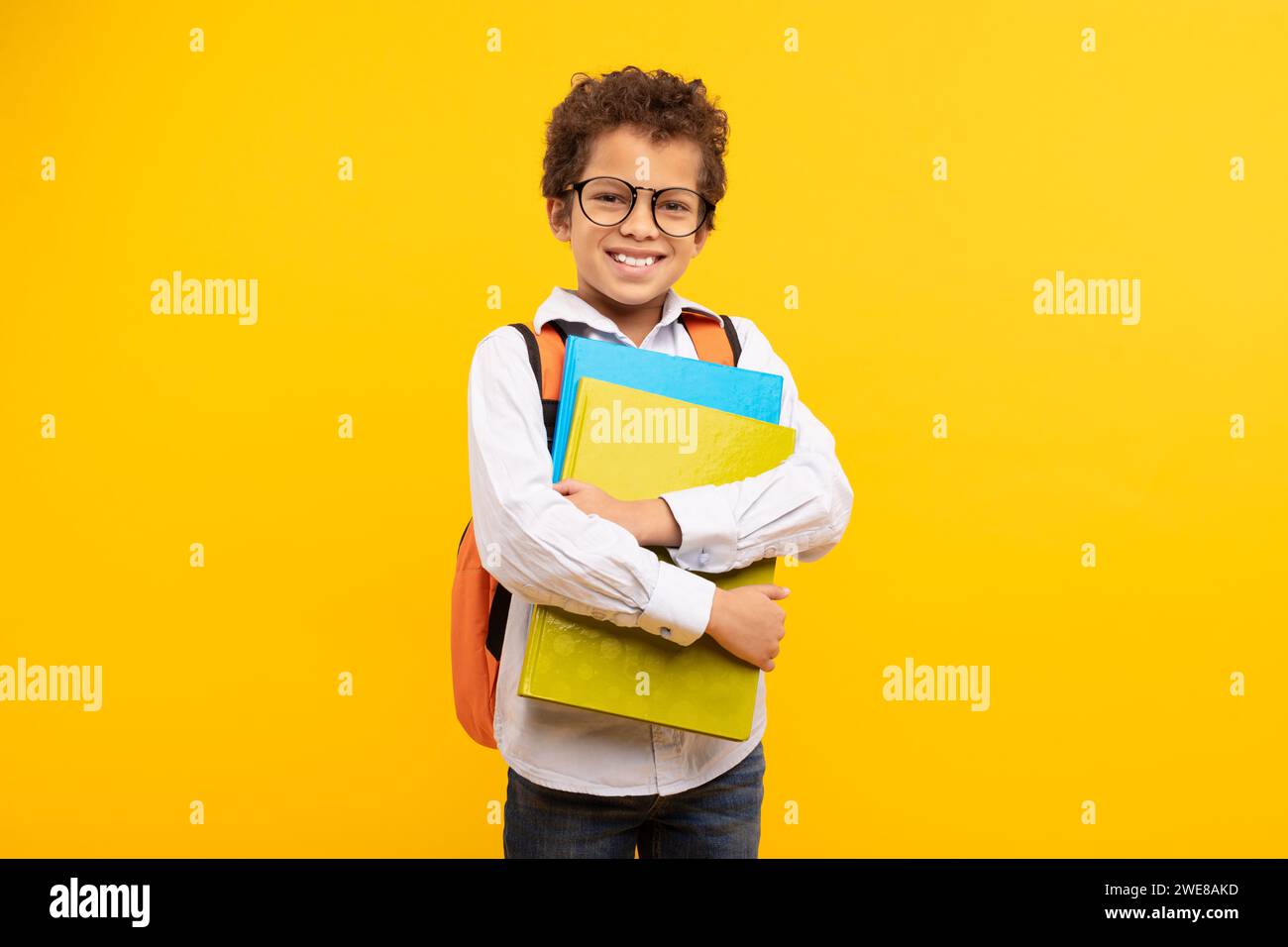 Nerdy kid glasses hi-res stock photography and images - Alamy