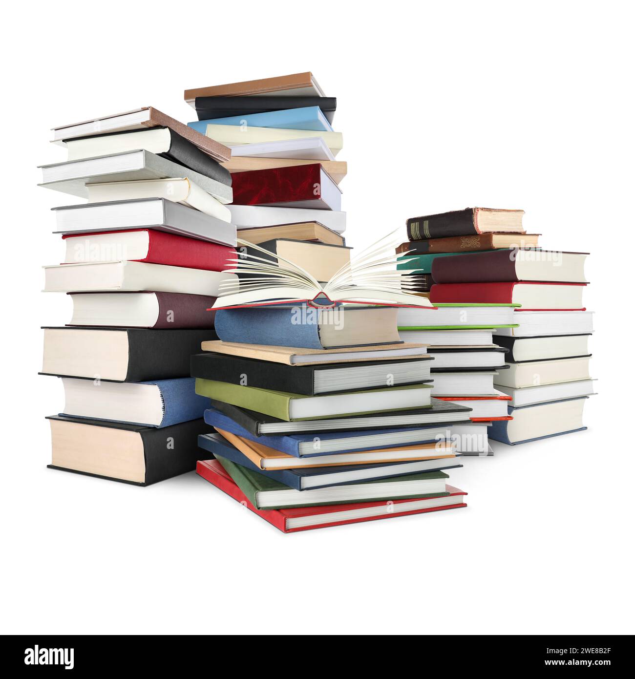 Vintage books stacks school Cut Out Stock Images & Pictures - Alamy