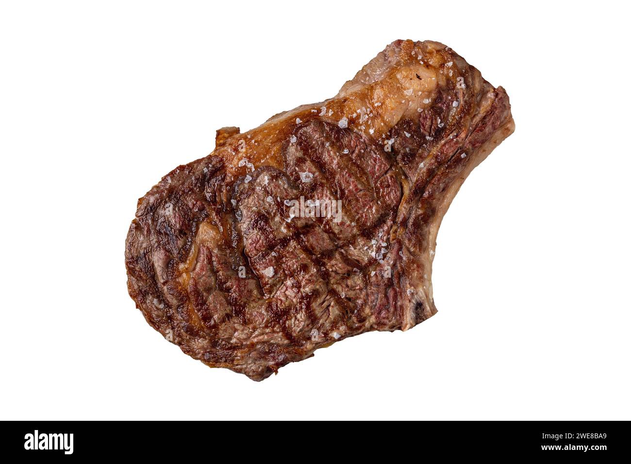 Dallas steak cooked on barbecue on white background Stock Photo - Alamy