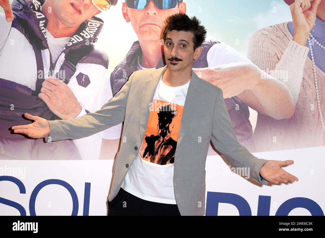 Fabrizio Biggio attends at premiere of "I soliti idioti 3" movie at ...