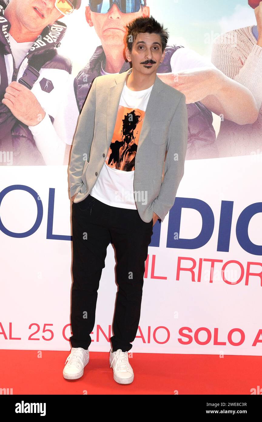 Fabrizio Biggio attends at premiere of "I soliti idioti 3" movie at ...