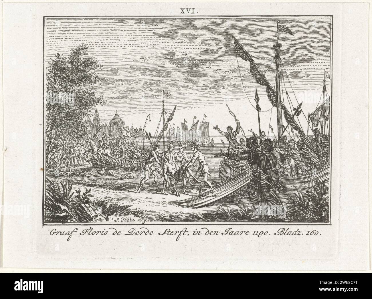 Death of Floris III during the third crusade, 1190, Simon Fokke, 1784 ...