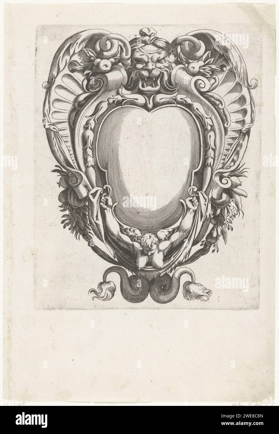 Winged mascaron cartouche hi-res stock photography and images - Alamy