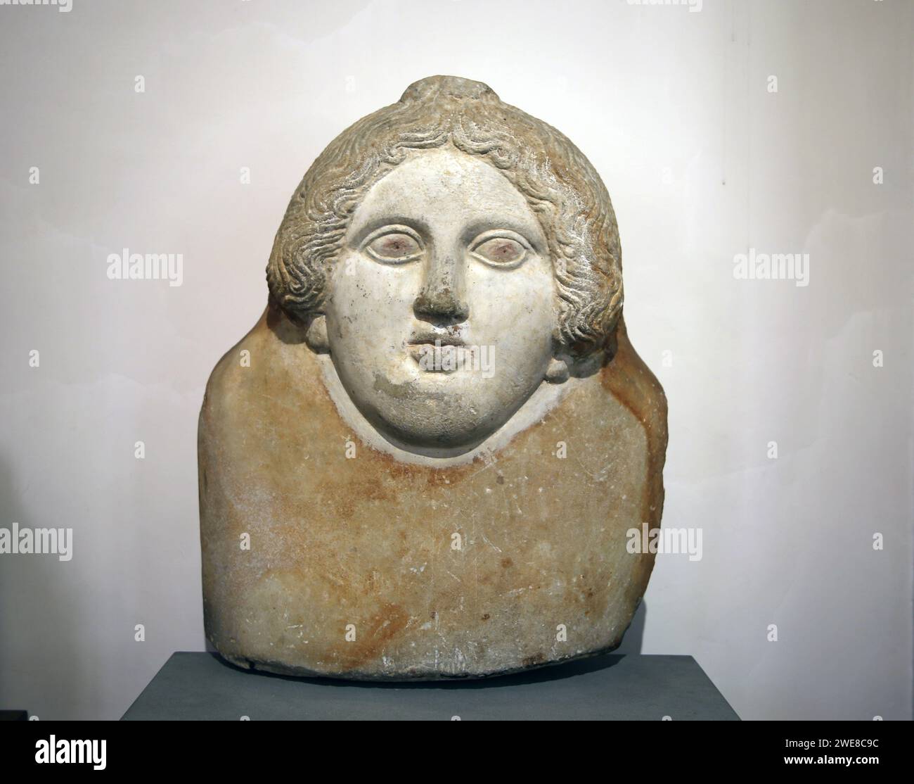 Lid of a Phoenician human-shaped sarcophagus. 5th-4th century B.C ...