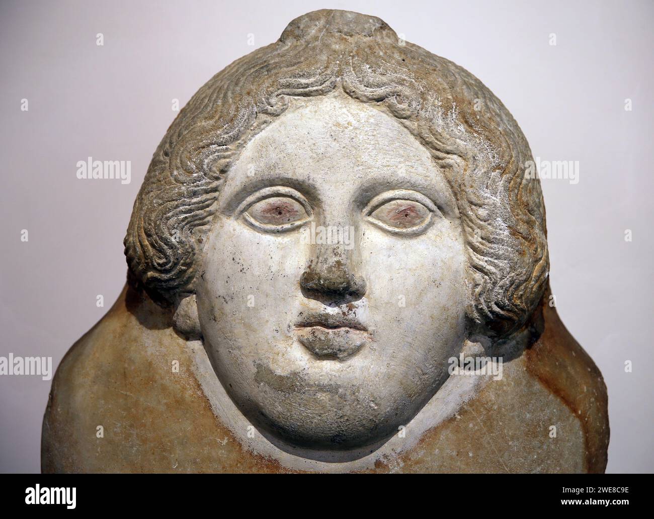 Lid of a Phoenician human-shaped sarcophagus. 5th-4th century B.C ...