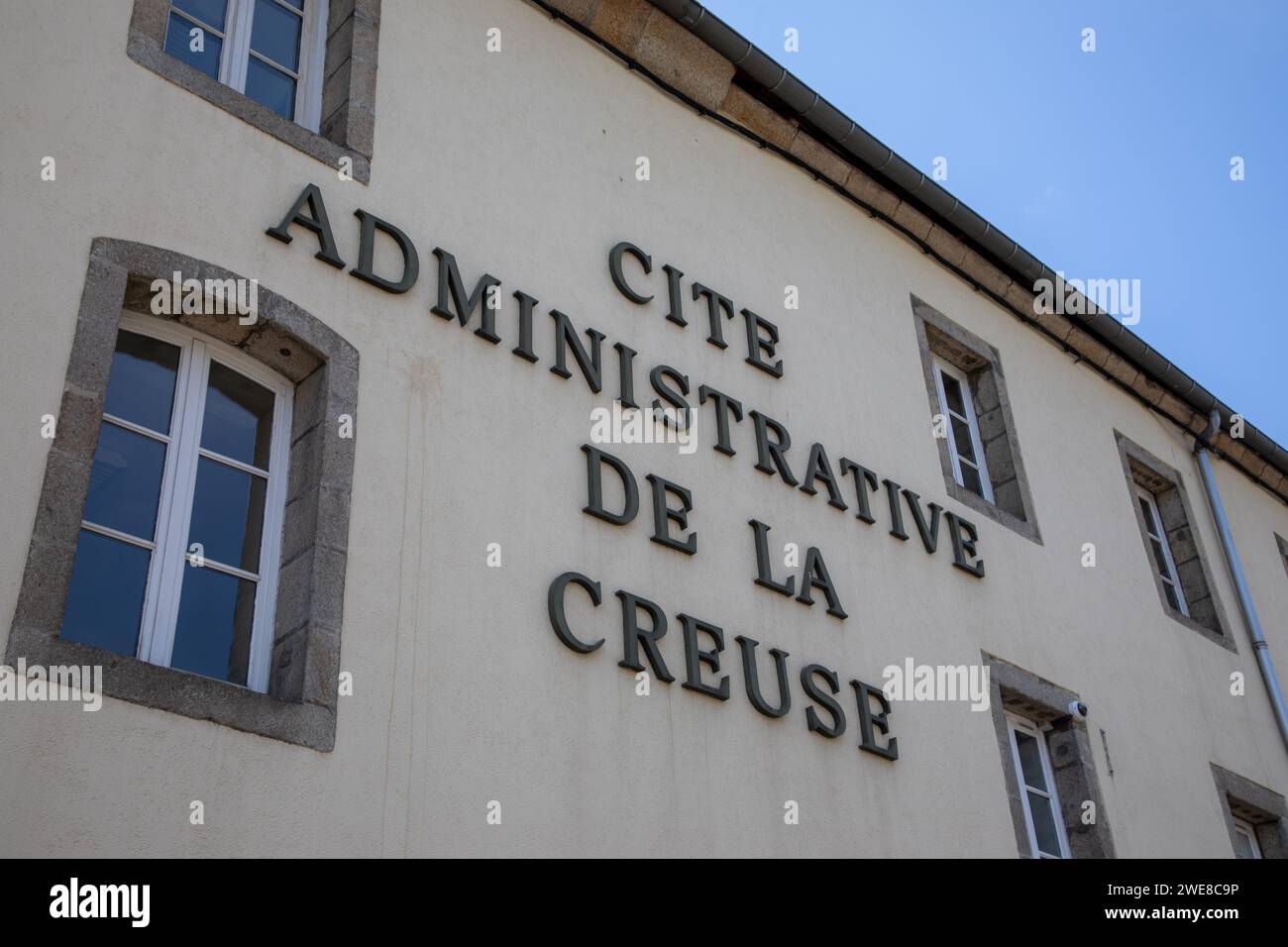 Gueret , France - 01 14 2024 : cite administrative de la Creuse text ...