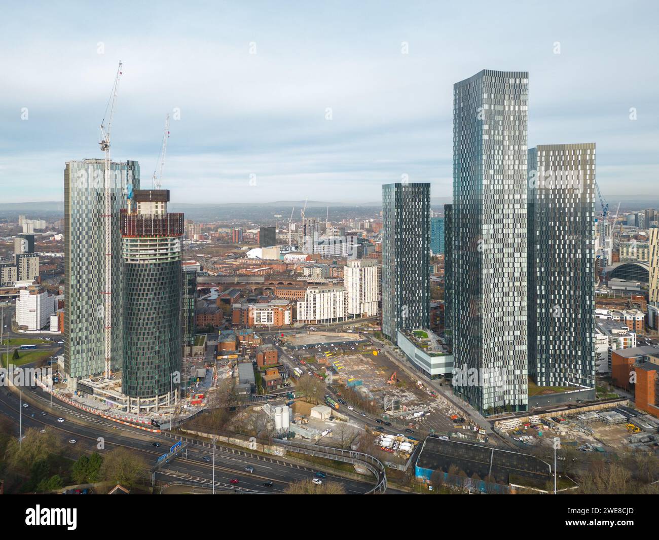 Drone image of Renaker's New Jackson development, including Crown Street's Elizabeth Tower ...