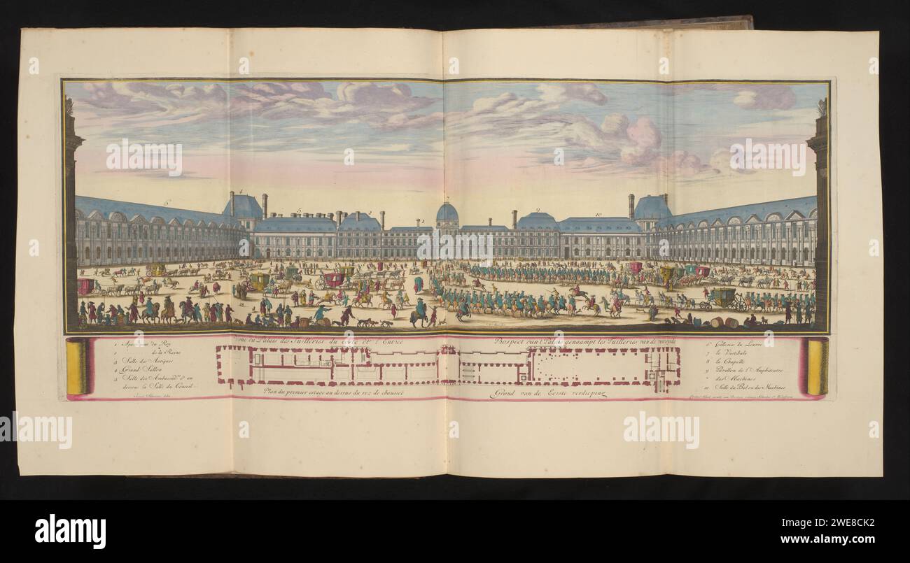 View of the Palais des Tuileries from the garden, 1686 print View of ...