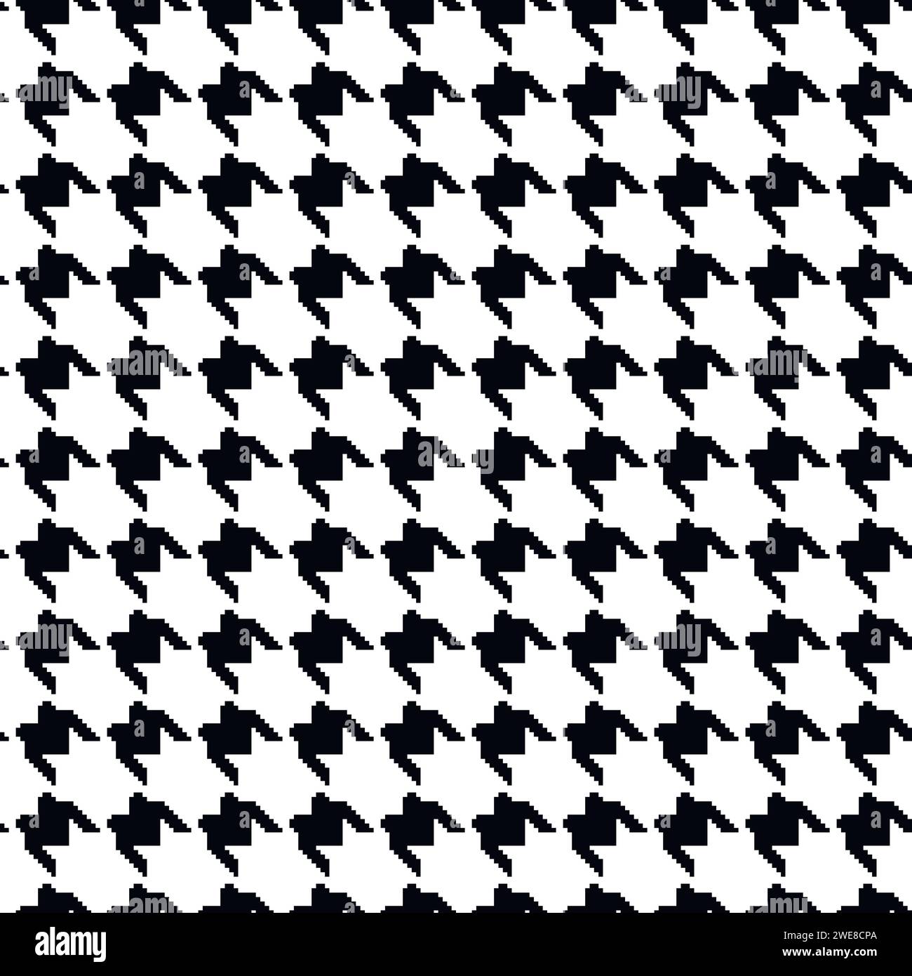 Geometric black and white seamless pattern with pied-de-poule ornament ...