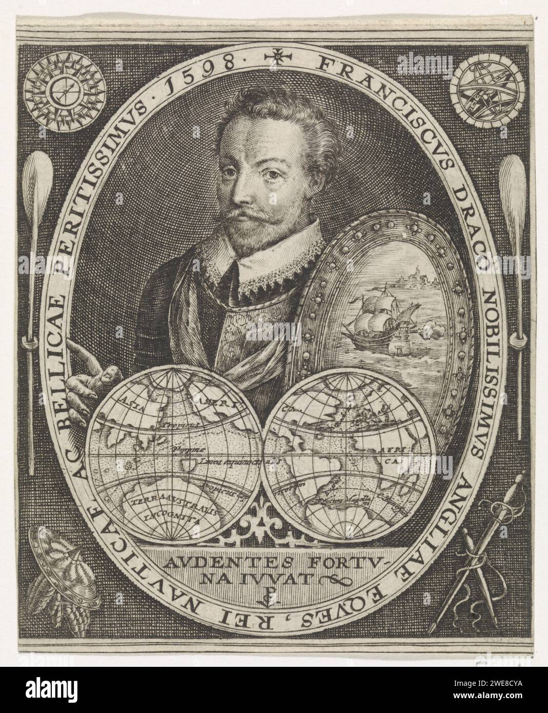 Portrait of Francis Drake, Crispijn van de Passe (I), After Jodocus ...