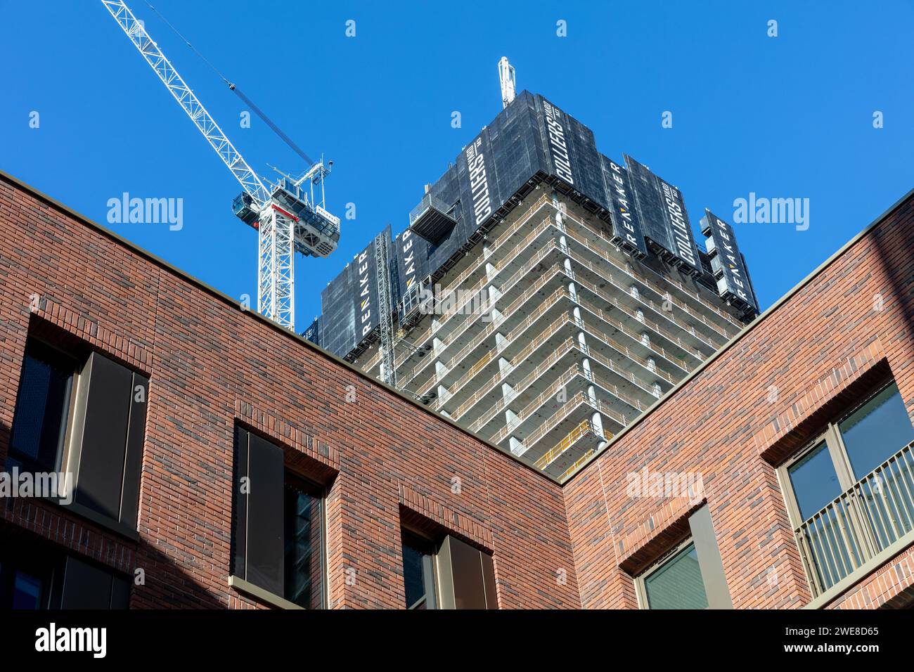 Taken from the Cortland tower atrium looking up at the concrete framed ...
