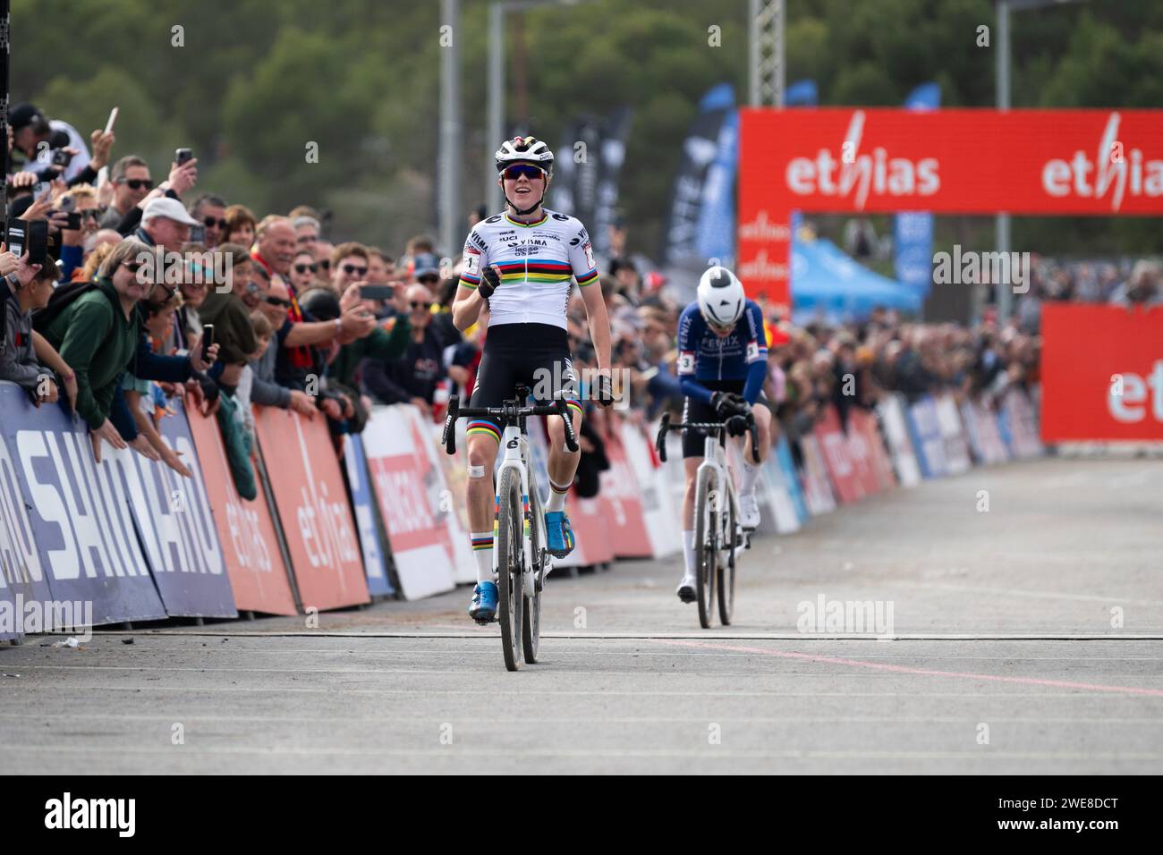 Fem van Empel wins the UCI Cyclocross World Cup - Benidorm Stock Photo ...