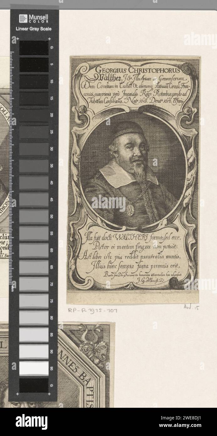 PortraT van Georg Christoph Walther, Georg Strauch, 1656 - 1675 print ...