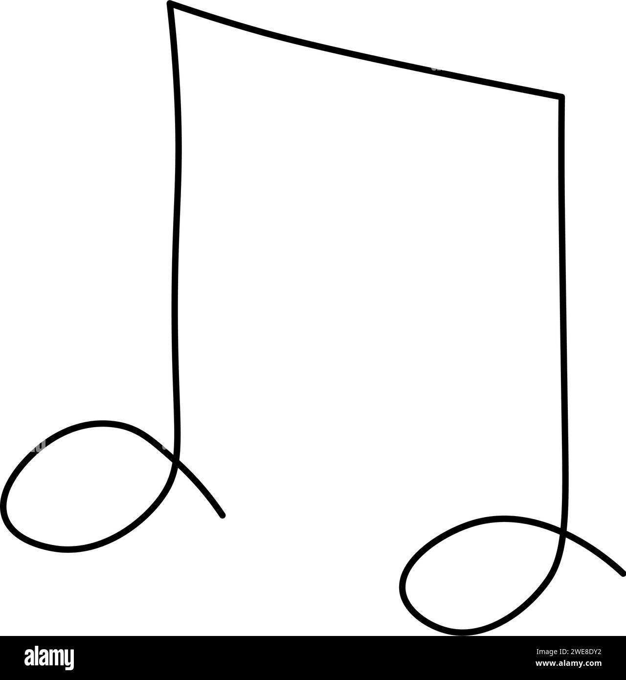One continuous line drawing of music note. Minimalist music symbol or ...