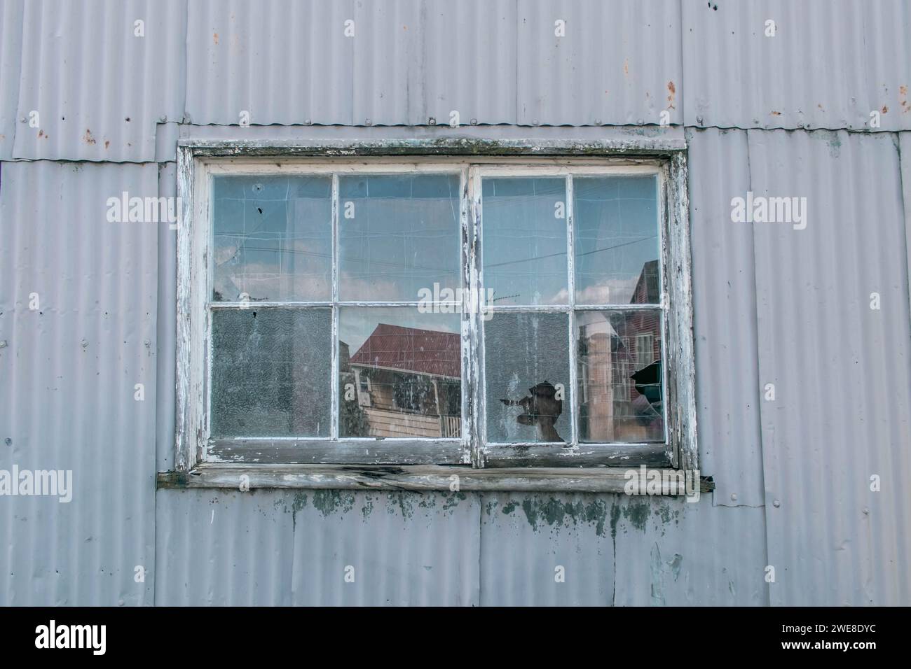 Old small town abandoned factory building with broken windows Stock ...